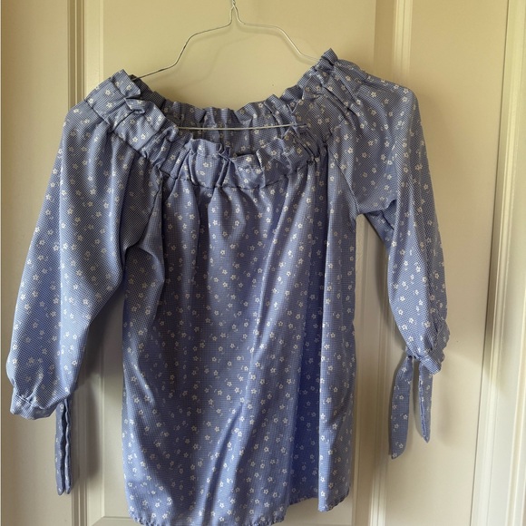 Love Notes | Other | Love Notes Blue Floral Blouse | Poshmark